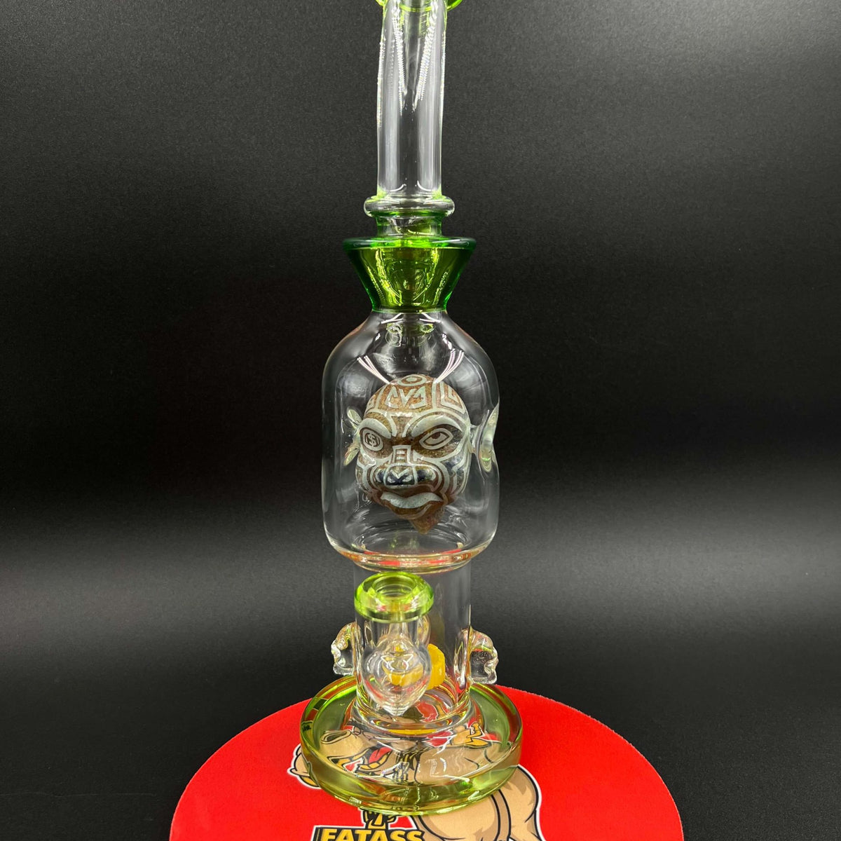 13" Sandblasted Alien Showerhead Bent Neck 90° Dab Rig - FGC – fatassglass