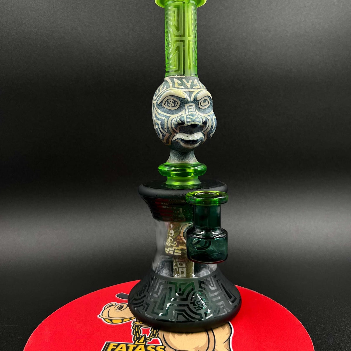 Monster Sandblasted 10" Alien Showerhead Face Bong - FGC – fatassglass