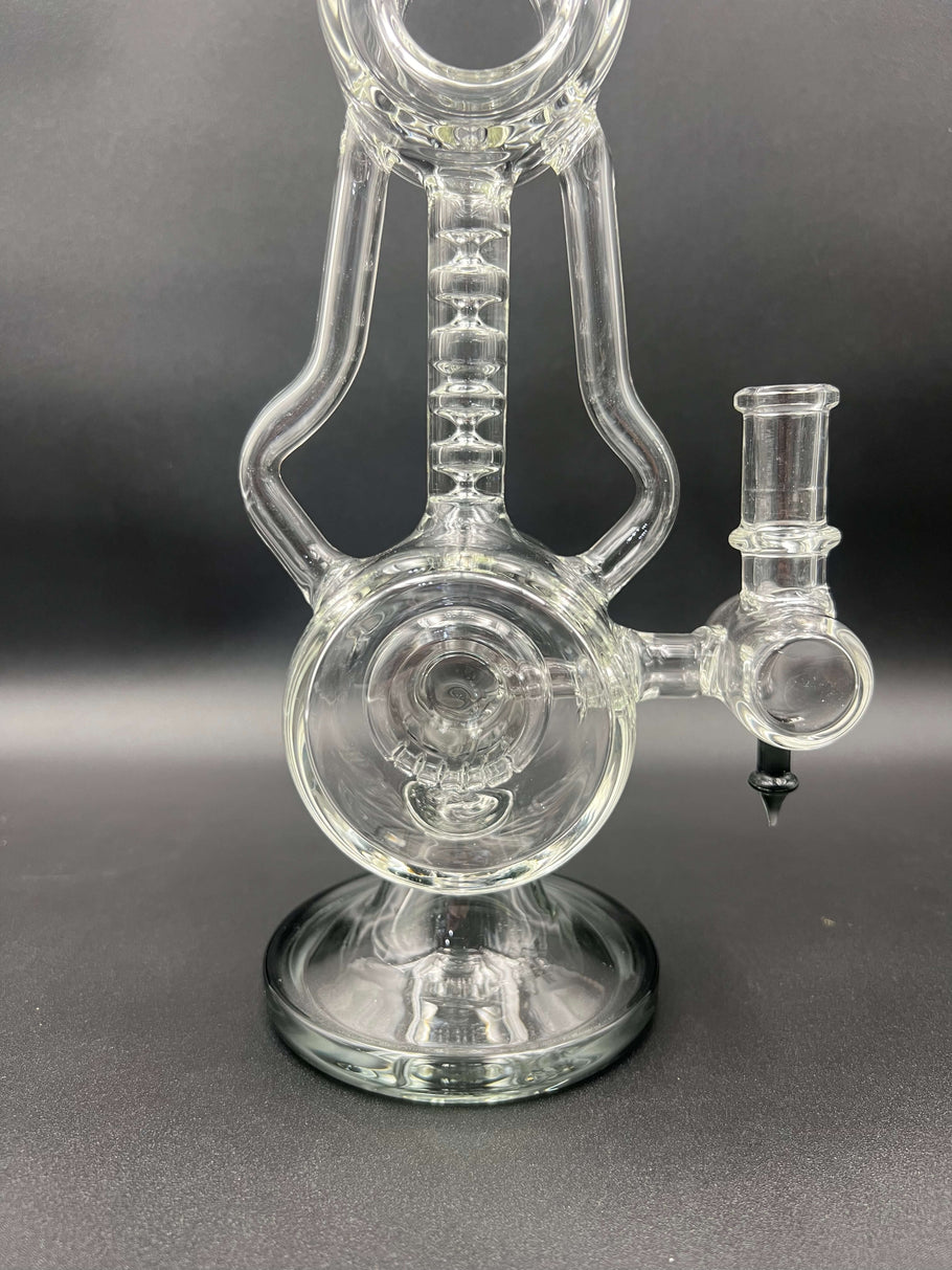 14" Donut Loop Spiral Recycler 14mm Female Dab Rig - FGC – fatassglass
