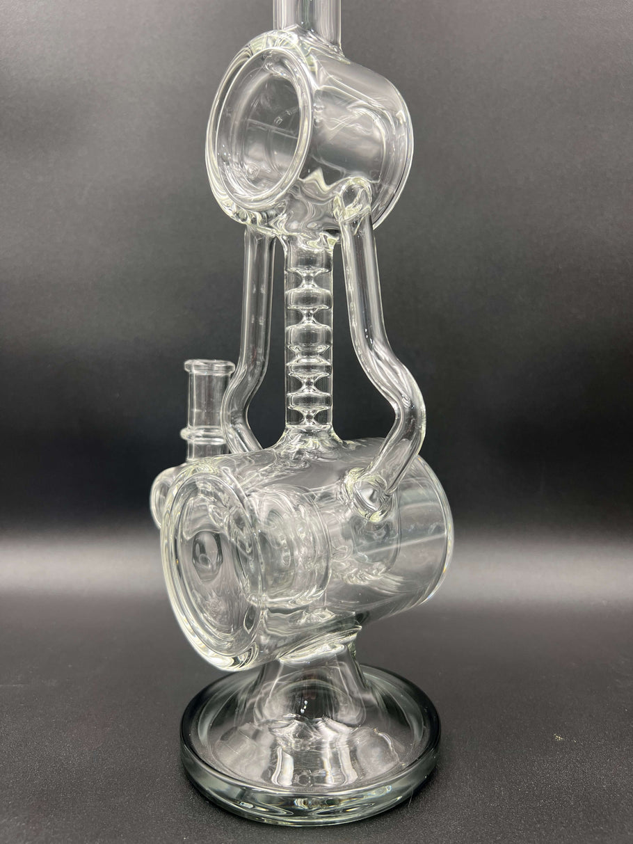 14" Donut Loop Spiral Recycler 14mm Female Dab Rig - FGC – fatassglass