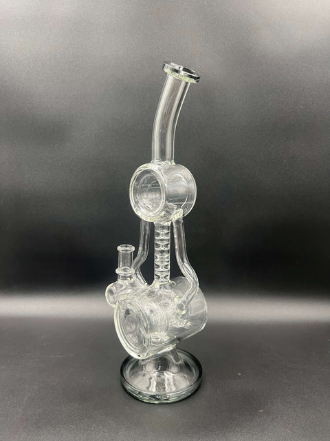 14" Donut Loop Spiral Recycler 14mm Female Dab Rig - FGC – fatassglass