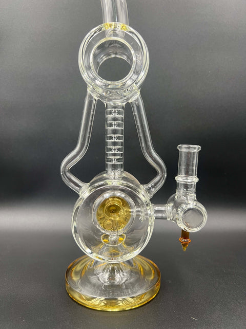 14" Donut Loop Spiral Recycler 14mm Female Dab Rig - FGC – fatassglass