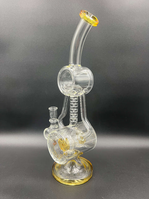 14" Donut Loop Spiral Recycler 14mm Female Dab Rig - FGC – fatassglass