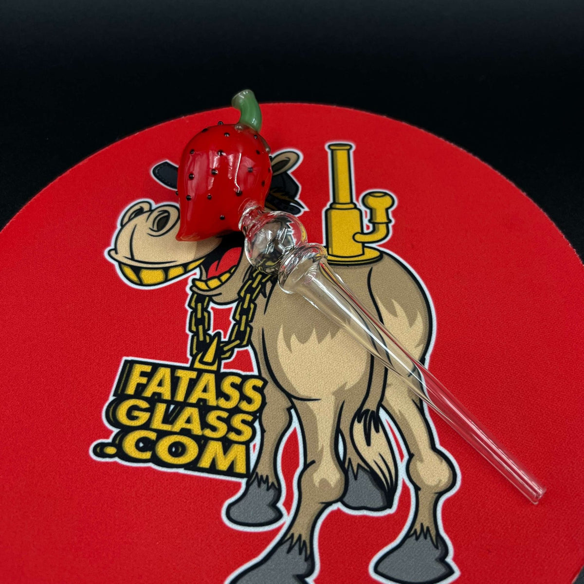 Strawberry Long Dab Straw| Glass Hand Dabbing Pipe - FGC – fatassglass