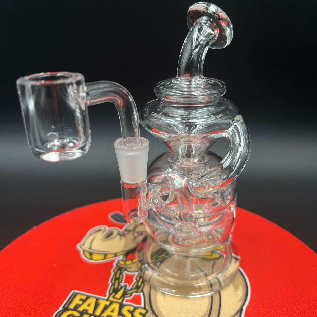 6" Mini Egg Recycler 10mm Dab Rig w. Quartz Banger - FGC – fatassglass