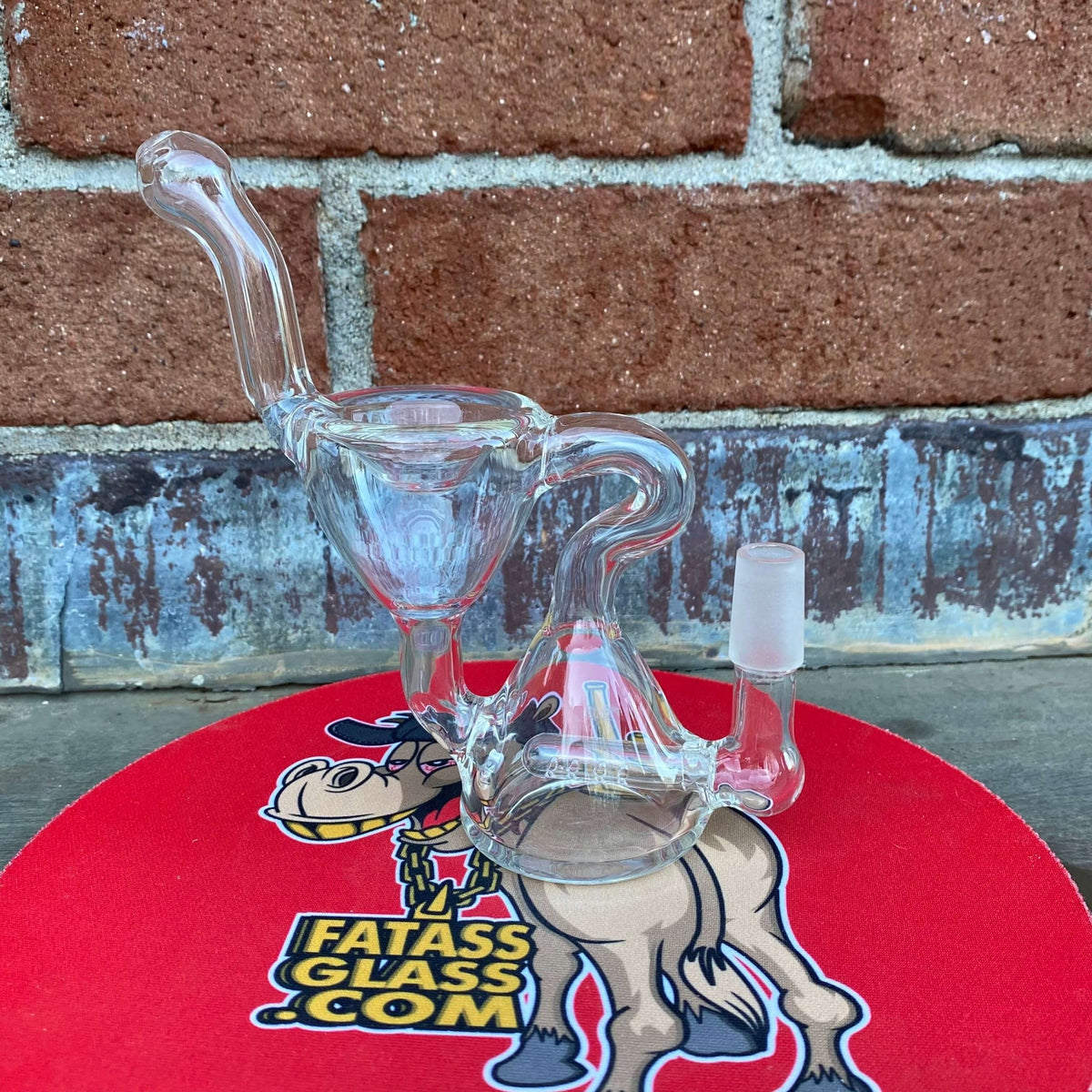 6" Inline Percolator Recycler 14mm Male Dab Rig - FGC – fatassglass