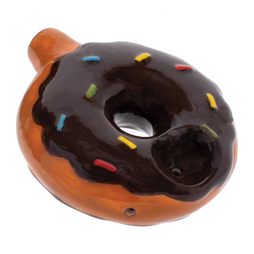 CHOCOLATE DONUT CERAMIC PIPE - WACKY BOWLZ – fatassglass